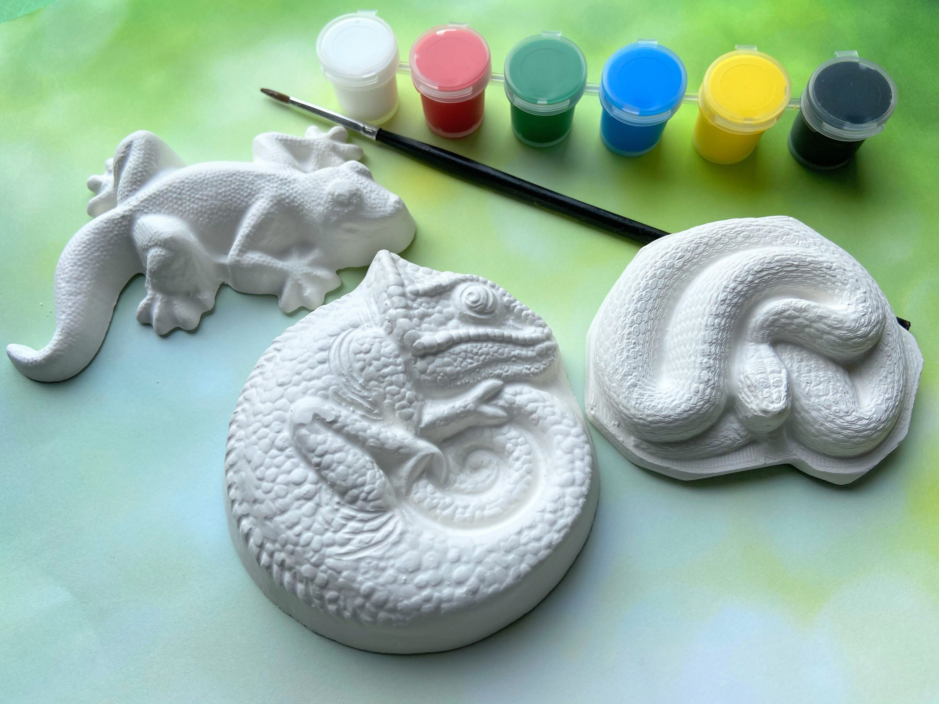 Paint Your Own Snake Lizard and Chameleon Magnets Reptile - Etsy
