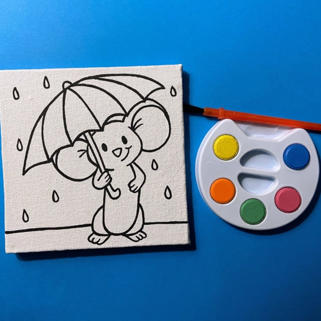 DIY Mouse Canvas Paint Kit - Kids Party Favors - Etsy