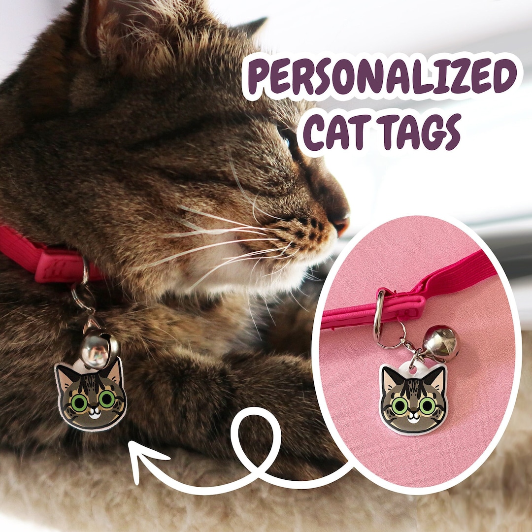 Custom Cat Tag, Handmade Gift, Personalized ID Tags for Cats, Custom ...