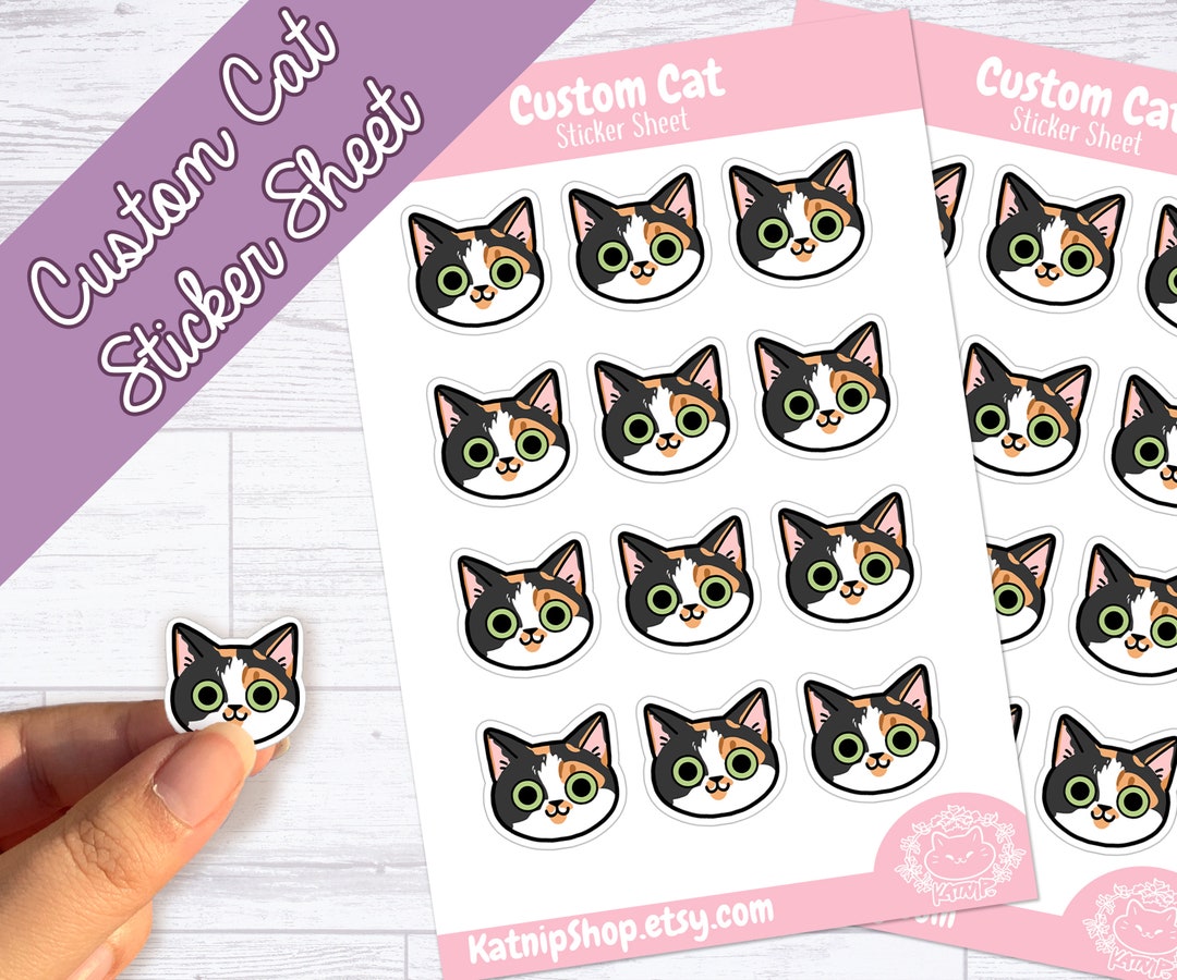 Custom Cat Stickers Personalized Cat Sticker Sheet Custom - Etsy