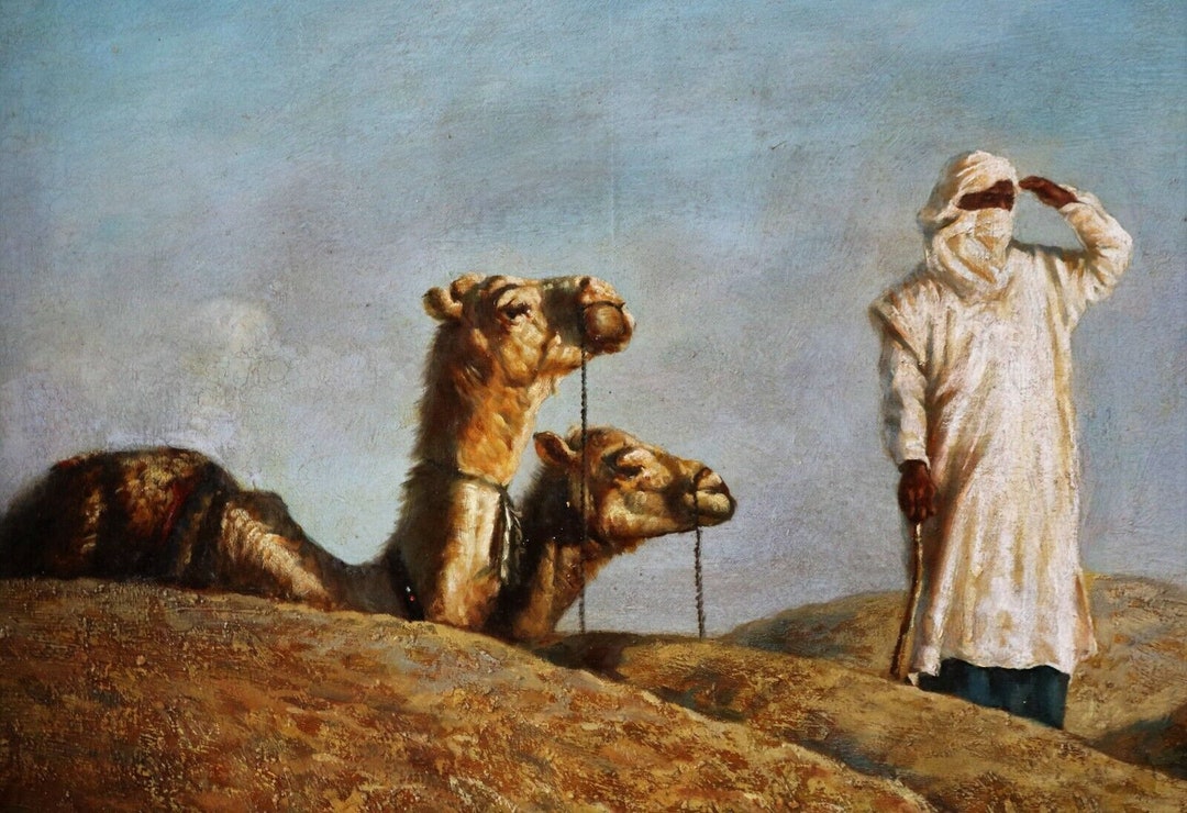 Arab Orientalist Scene Oil Painting on Canvas / Arab Scenery ...