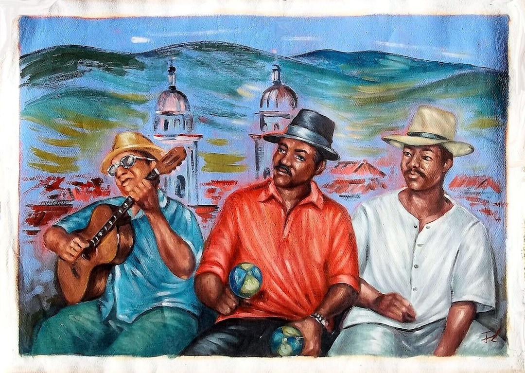 Orchestra Salsa Trio Metamoros Painting Oil Painting on Canvas Signed ...