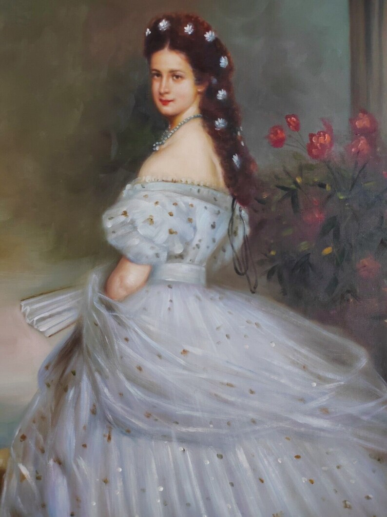 Portrait Empress Elisabeth of Austria Sissi Painting Oil on Canvas ...
