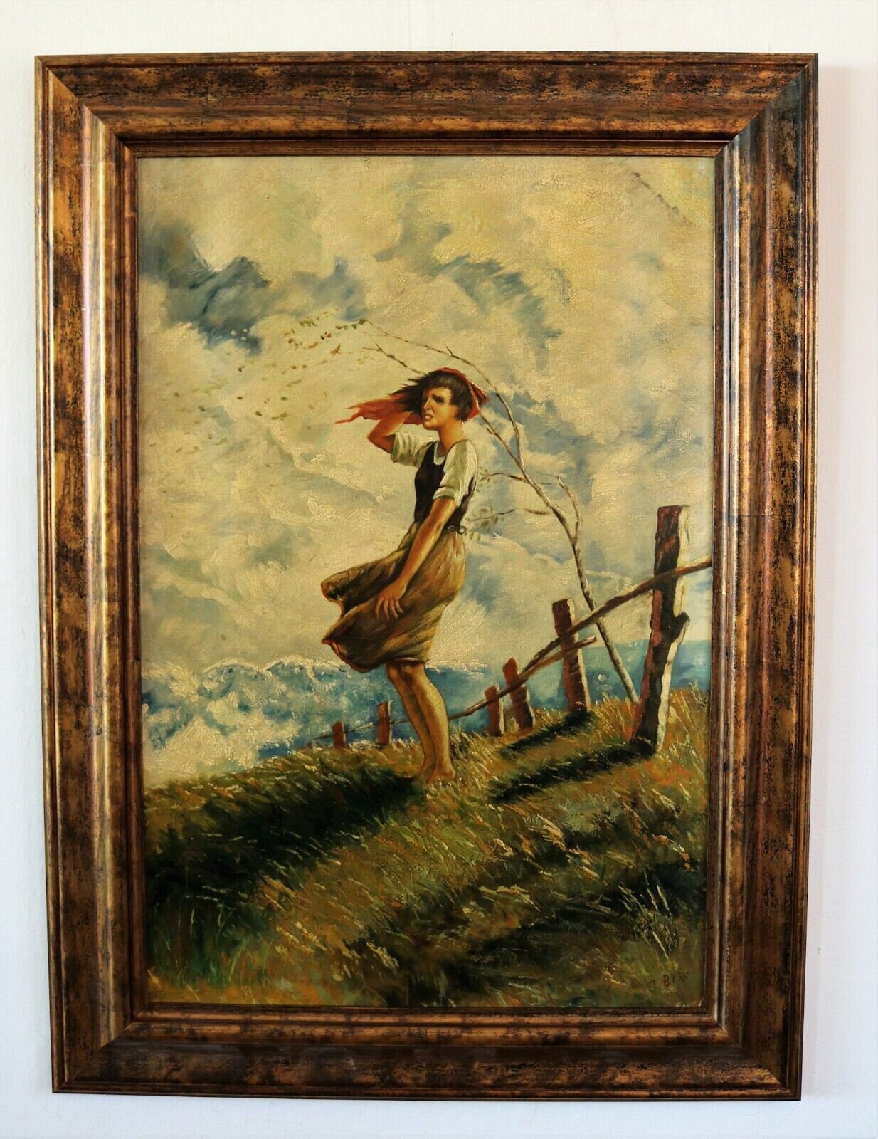 Portrait Gale of Wind After Todeschini Oil Painting on Canvas / Woman ...