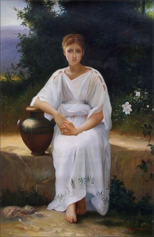 Woman Portrait After Bouguereau Painting Oil on Canvas / Repro ...