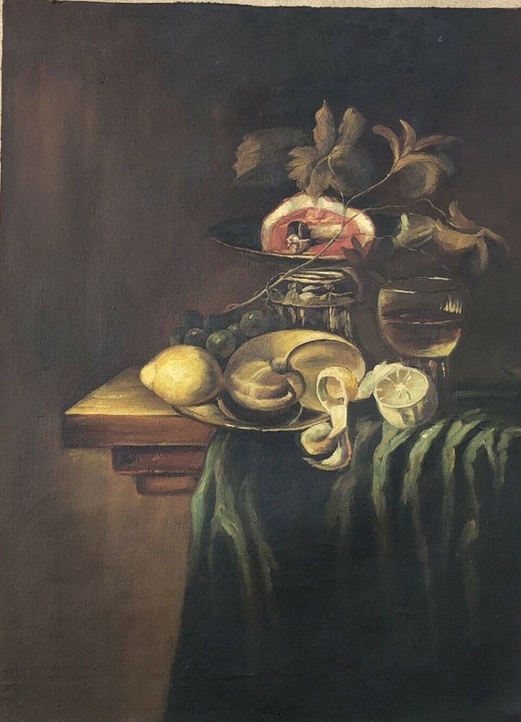 Stillleben Vase Blumen Tafel Malerei Öl auf Leinwand signiert | Etsy