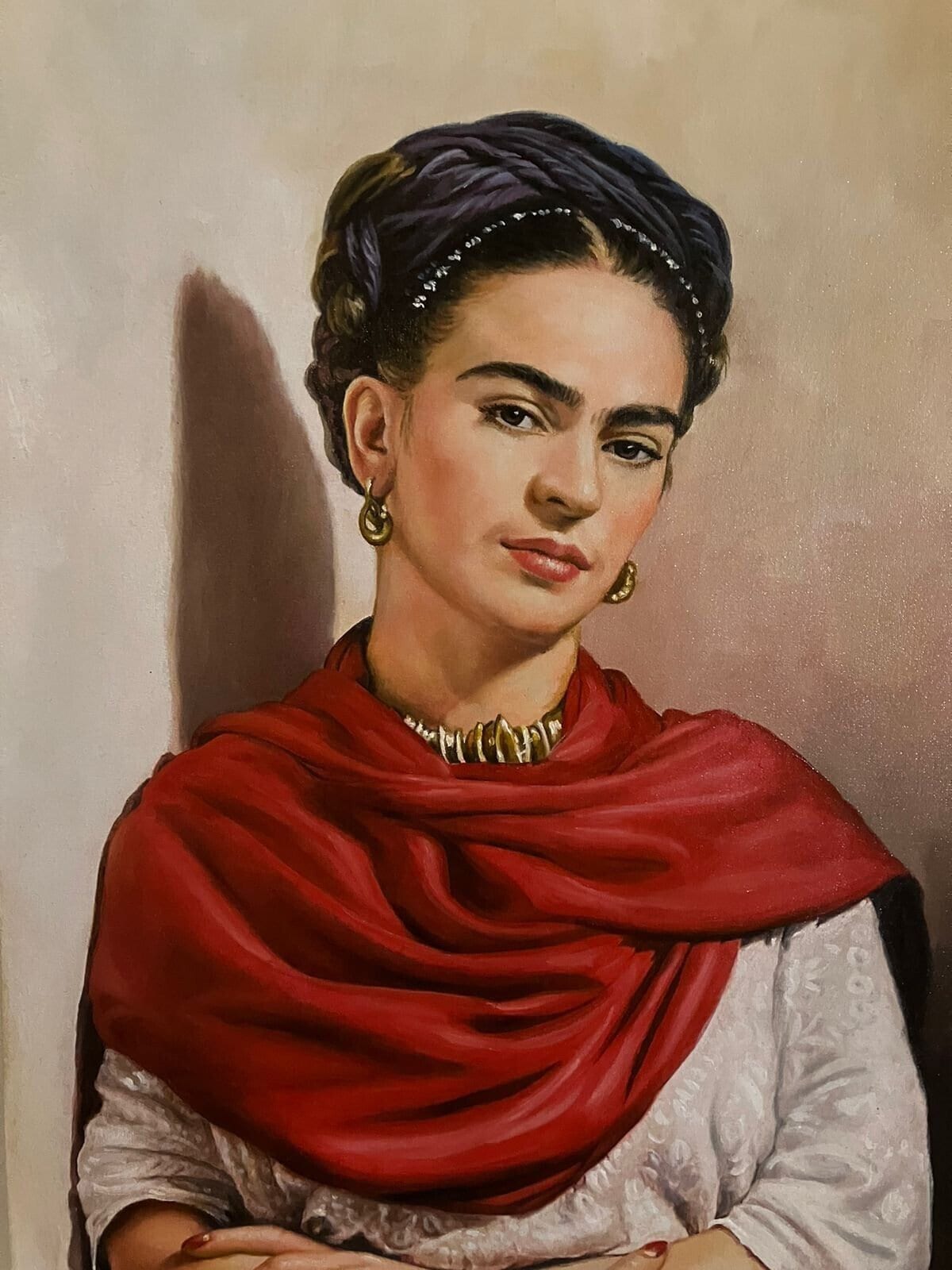 Portrait of Frida Woman Oil Painting on Canvas / Frida Woman Oil ...
