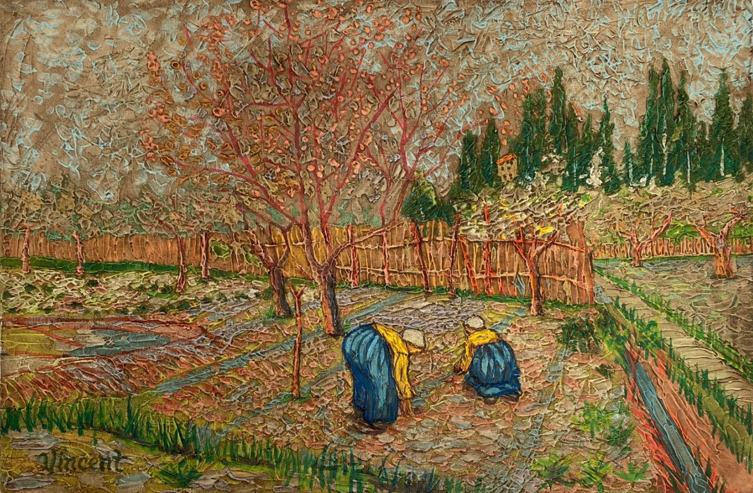 Landscape Scene After Van Gogh Oil Painting on Canvas - Etsy
