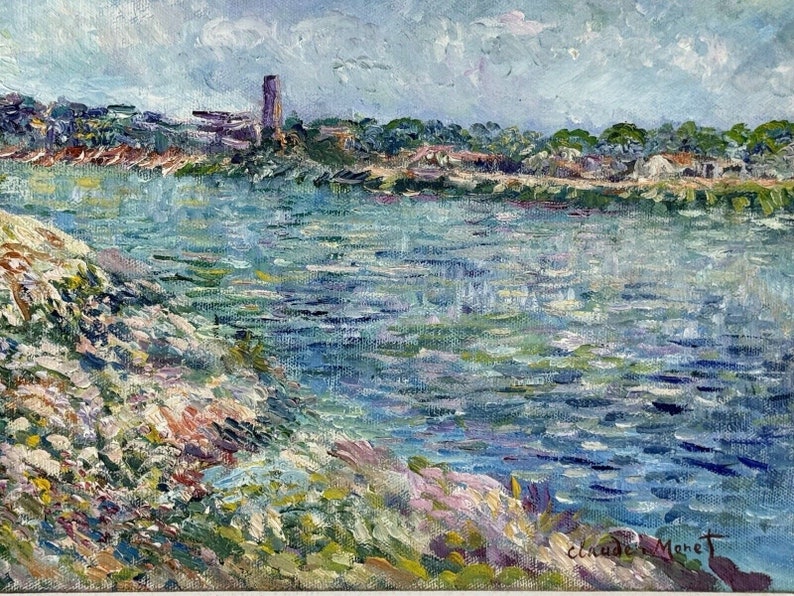 Landscape After Monet Painting Oil Painting on Canvas Signed / Oil ...