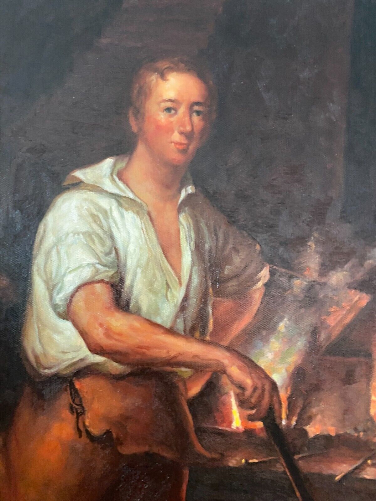The Blacksmith at the Forge Ornate Gold Frame - Etsy