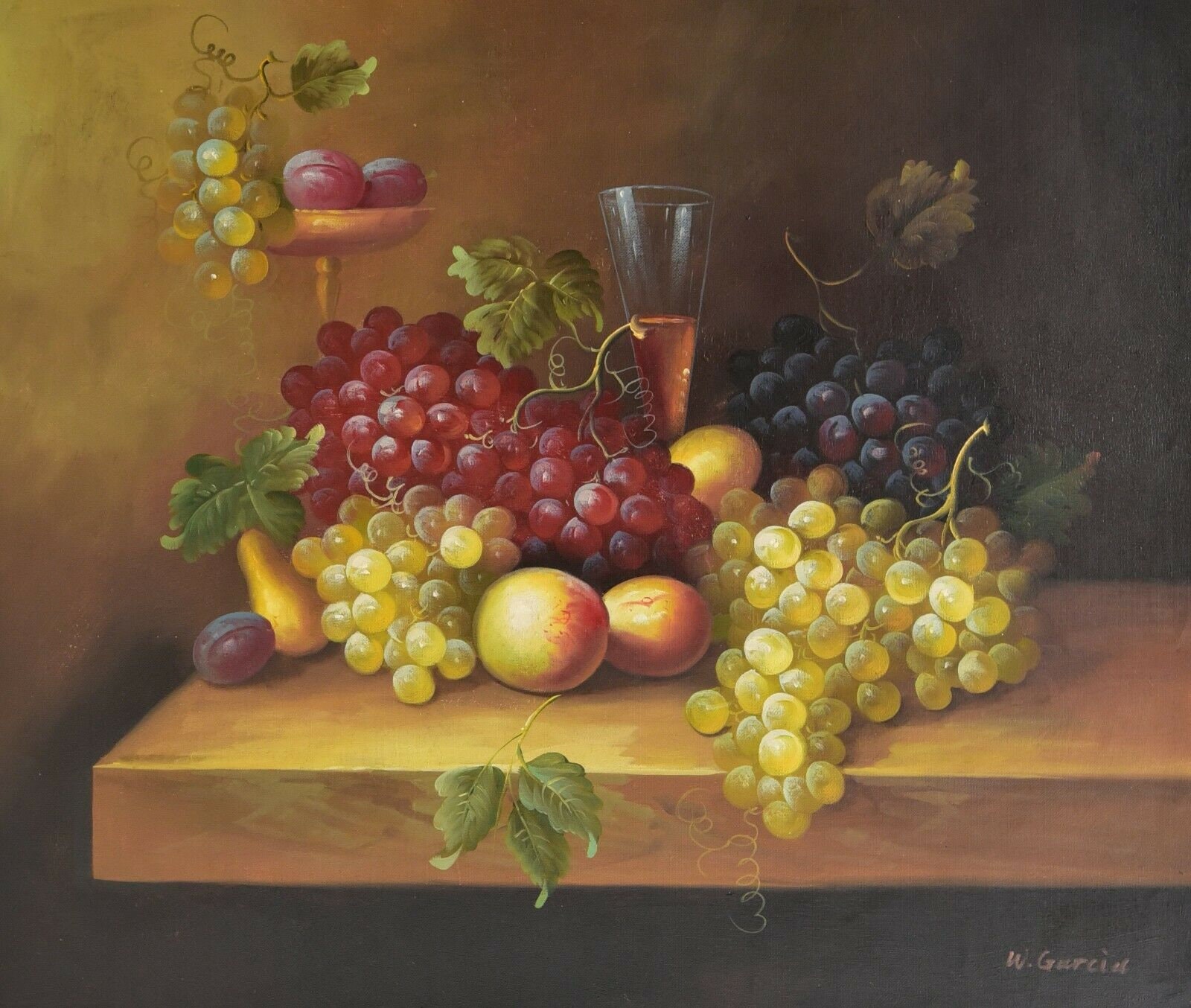 Still Life Fruit Painting Oil Painting on Canvas Signed / Still Life ...