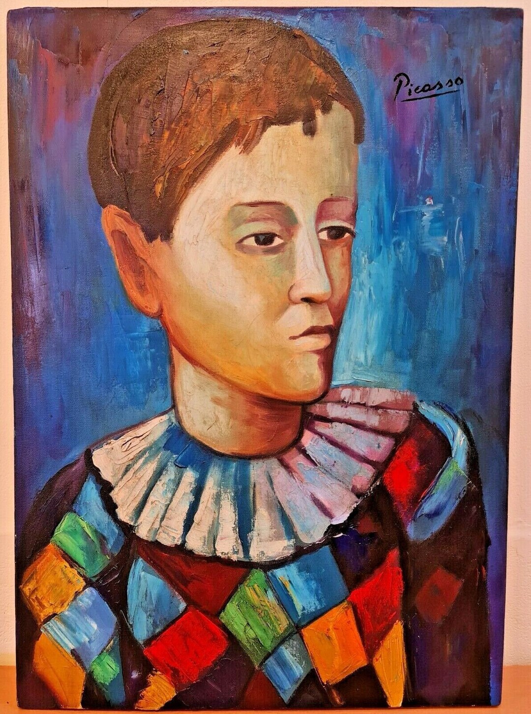 Harlequin Oil Painting on Canvas / Harlequin Oil Painting on - Etsy UK