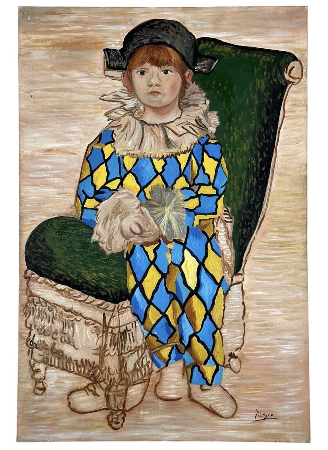 Portrait Harlequin Painting Oil Painting on Canvas / Oil - Etsy