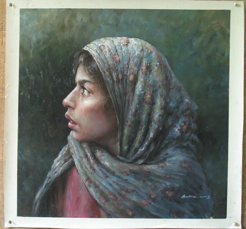 Young Girl in Afghan 24"x24" Oil on Canvas Museum Quality Artistry - Etsy