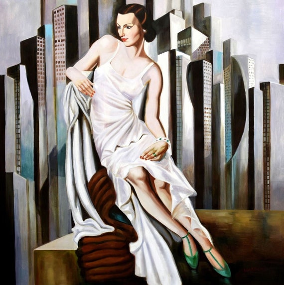 Portrait Art Deco of Madame ALLAN BOTT D'apres Lempicka - Etsy
