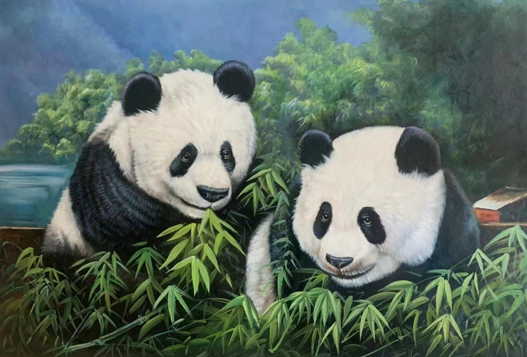 Animal Panda Painting Oil Painting on Canvas / Animal Panda Oil ...