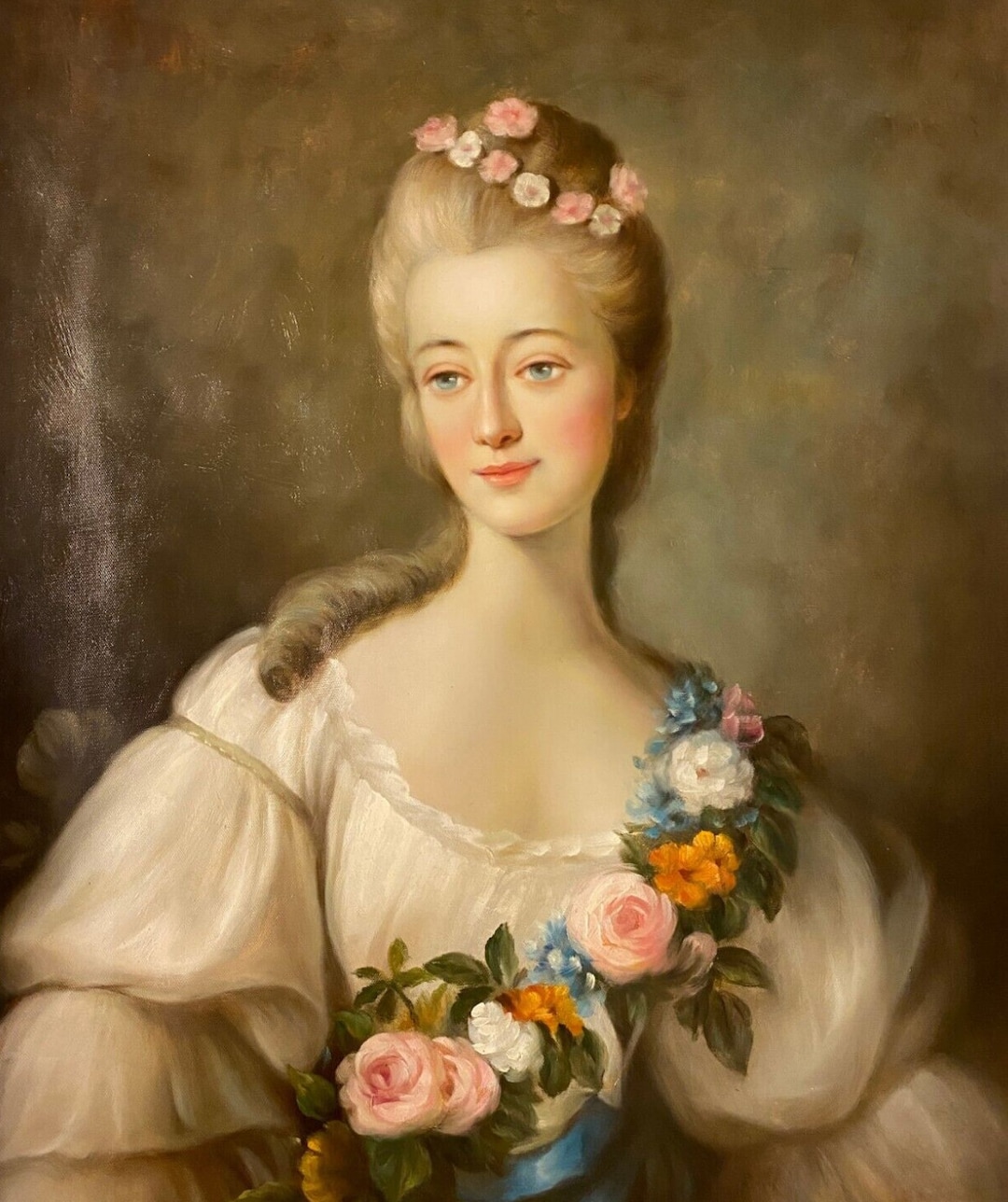 Portrait Princess Painting Oil Painting on Canvas / Figure Royal Lady ...