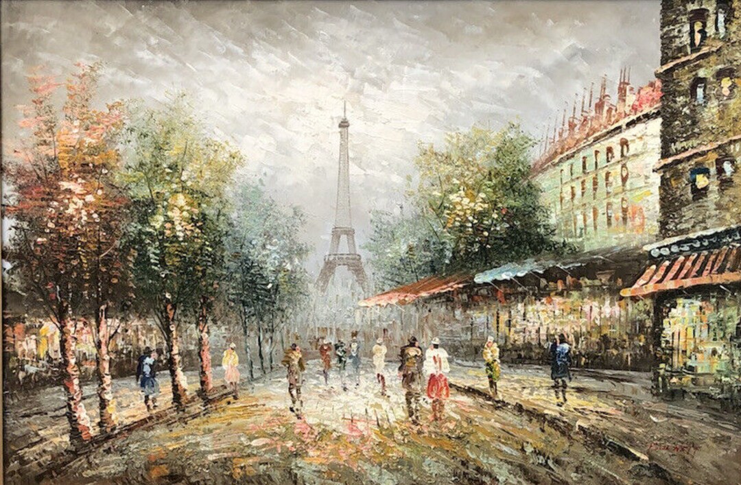 Cityscape Paris Street Oil Painting on Canvas - Etsy