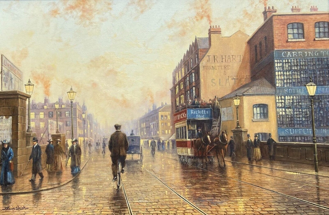 Large Original Kevin Walsh born 1950 Oil Painting of an Edwardian ...