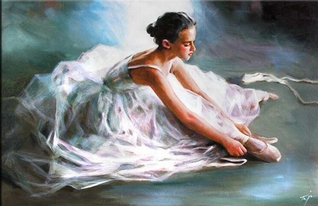 Danseuses classique tableau peinture huile sur toile signée / painting ...