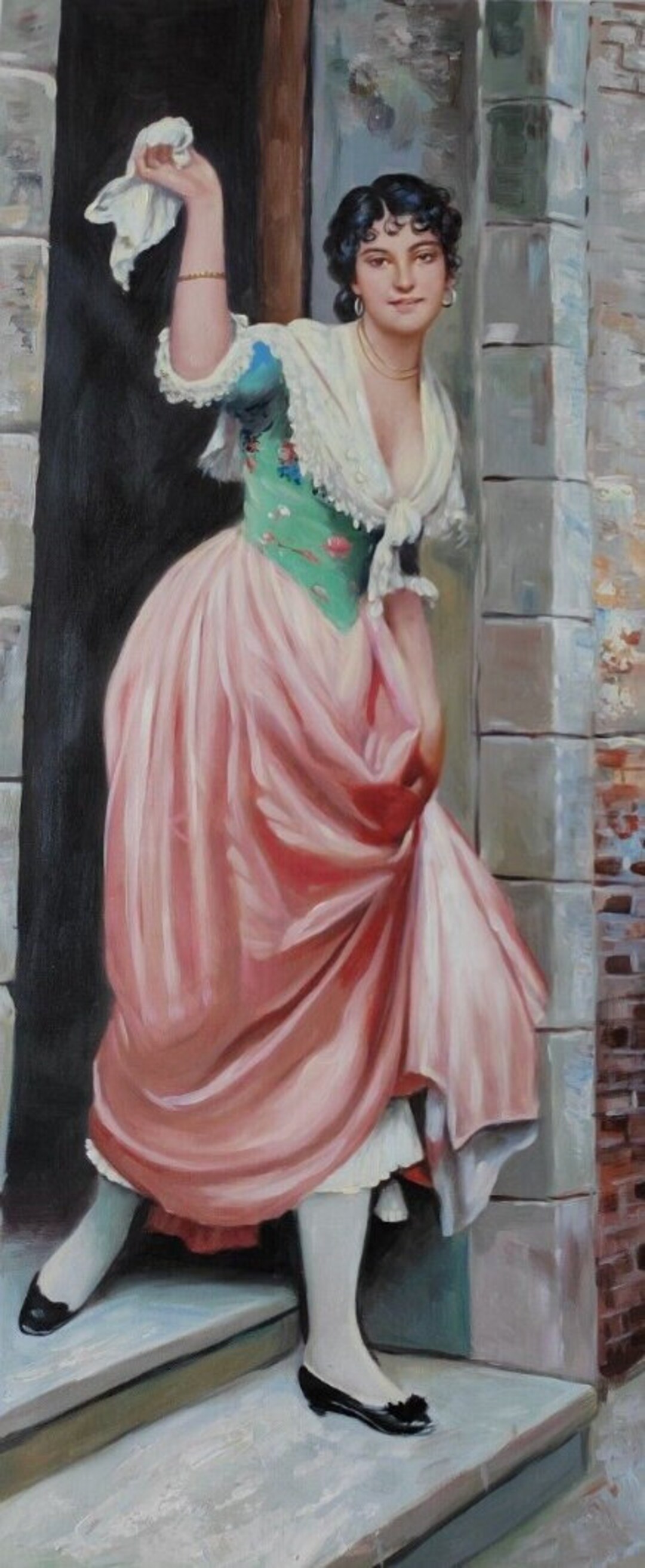 Portrait Woman Goodbye Painting Oil Painting on Canvas / Figure Woman ...