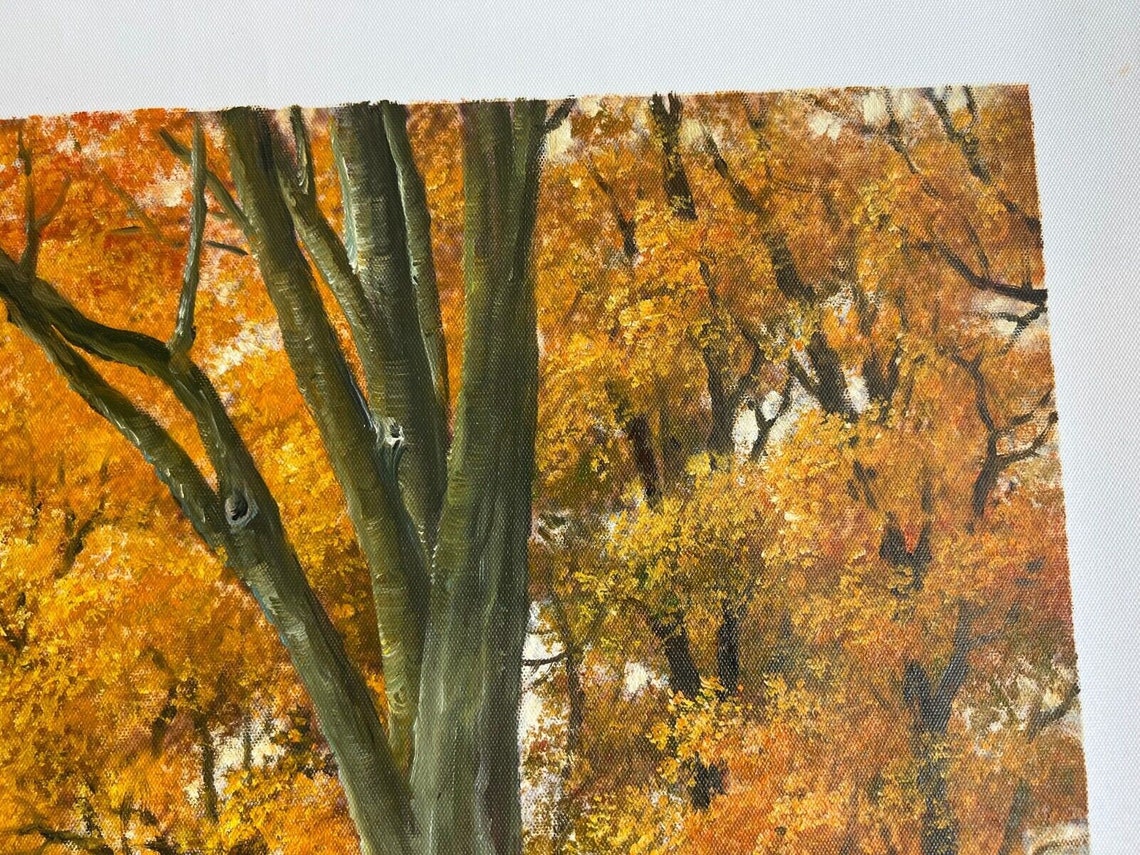 Hand Painted Oil Painting Original Art Landscape Trees on Canvas 20x26 ...