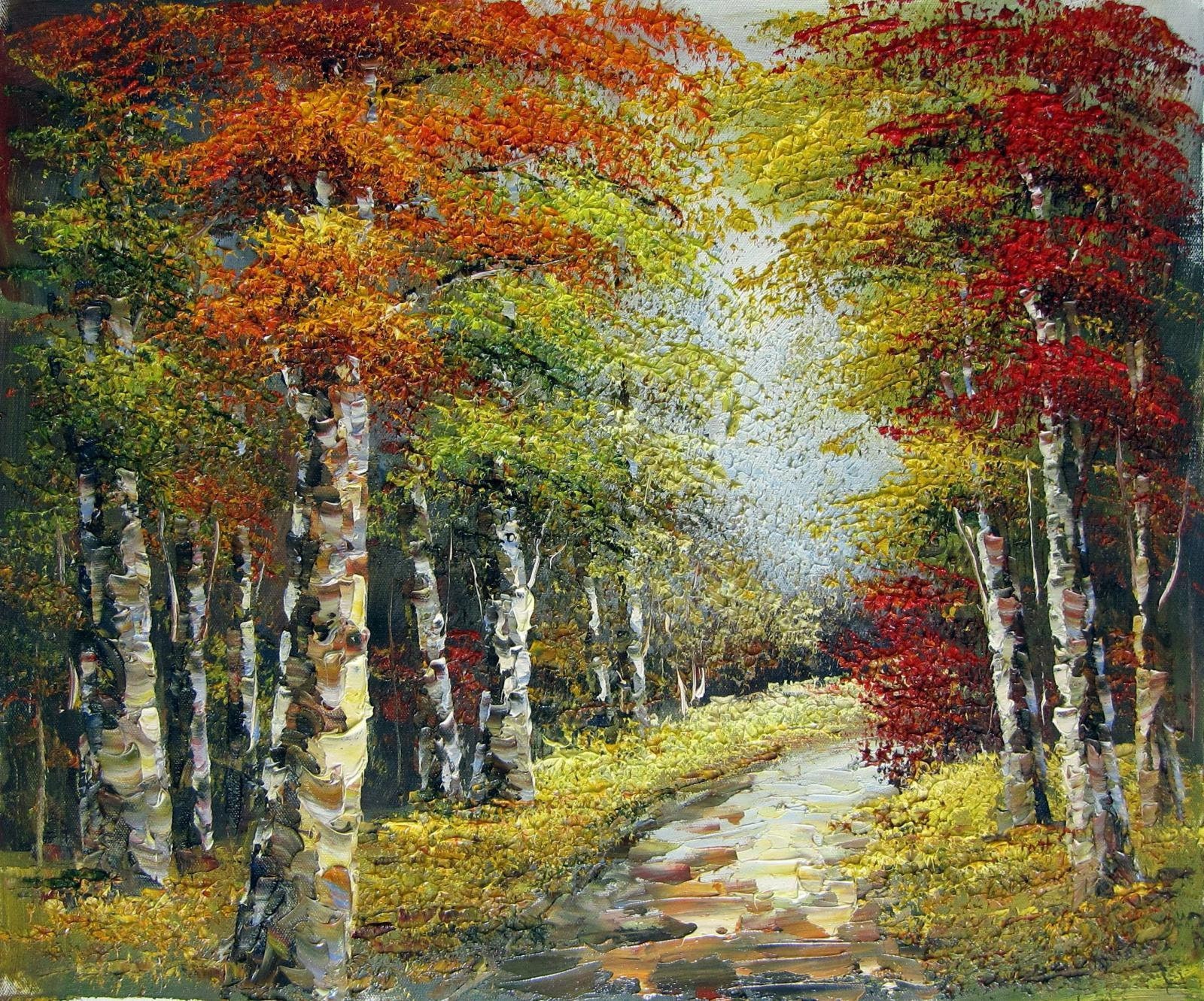 Landscape Forest Oil on Canvas Hand Painted Original Oil Painting Art ...