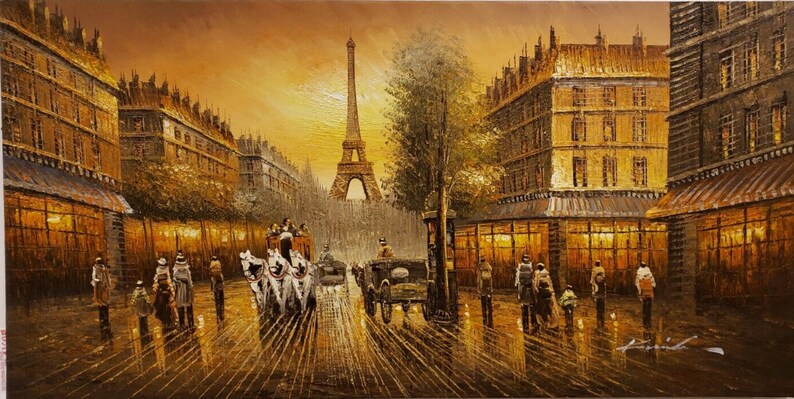 Oil Painting Paris Street Scene, Impressionism, Original, Big Size - Etsy