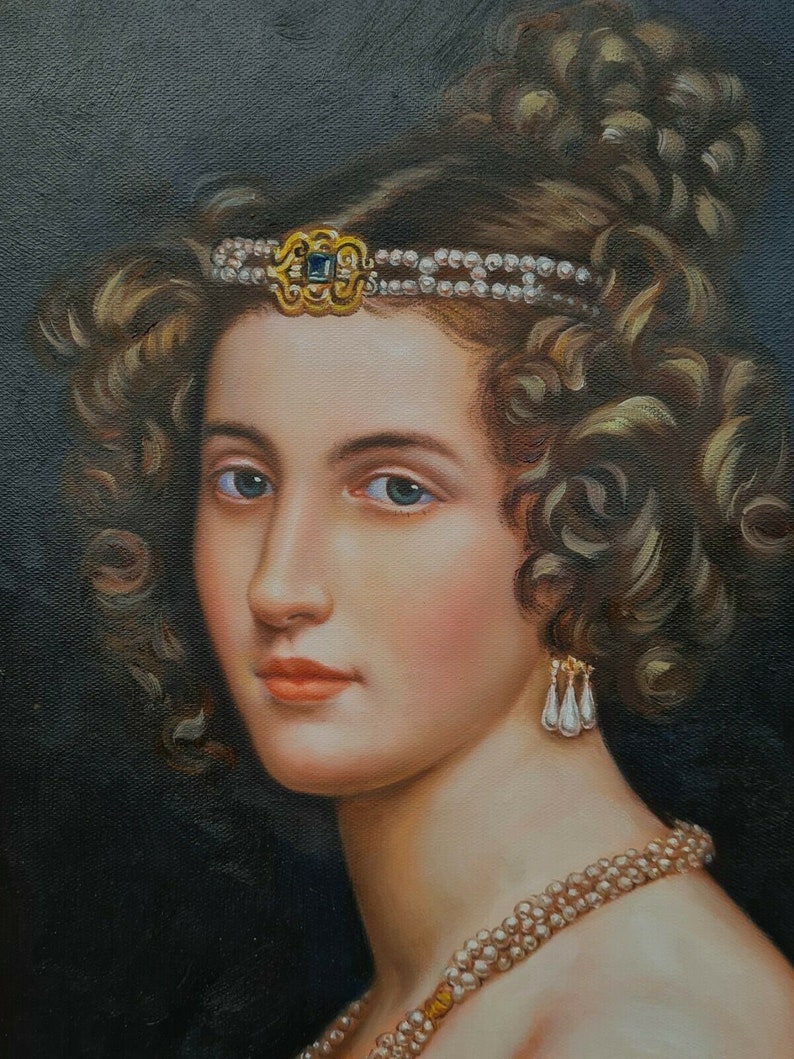 Portrait Amalia Di Schintling Ludwig I Oil Painting on Canvas / Woman ...