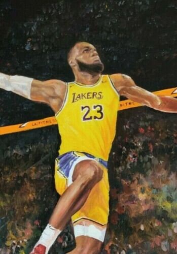 Portrait Lebron James Oil Painting on Canvas / Lebron James Oil ...