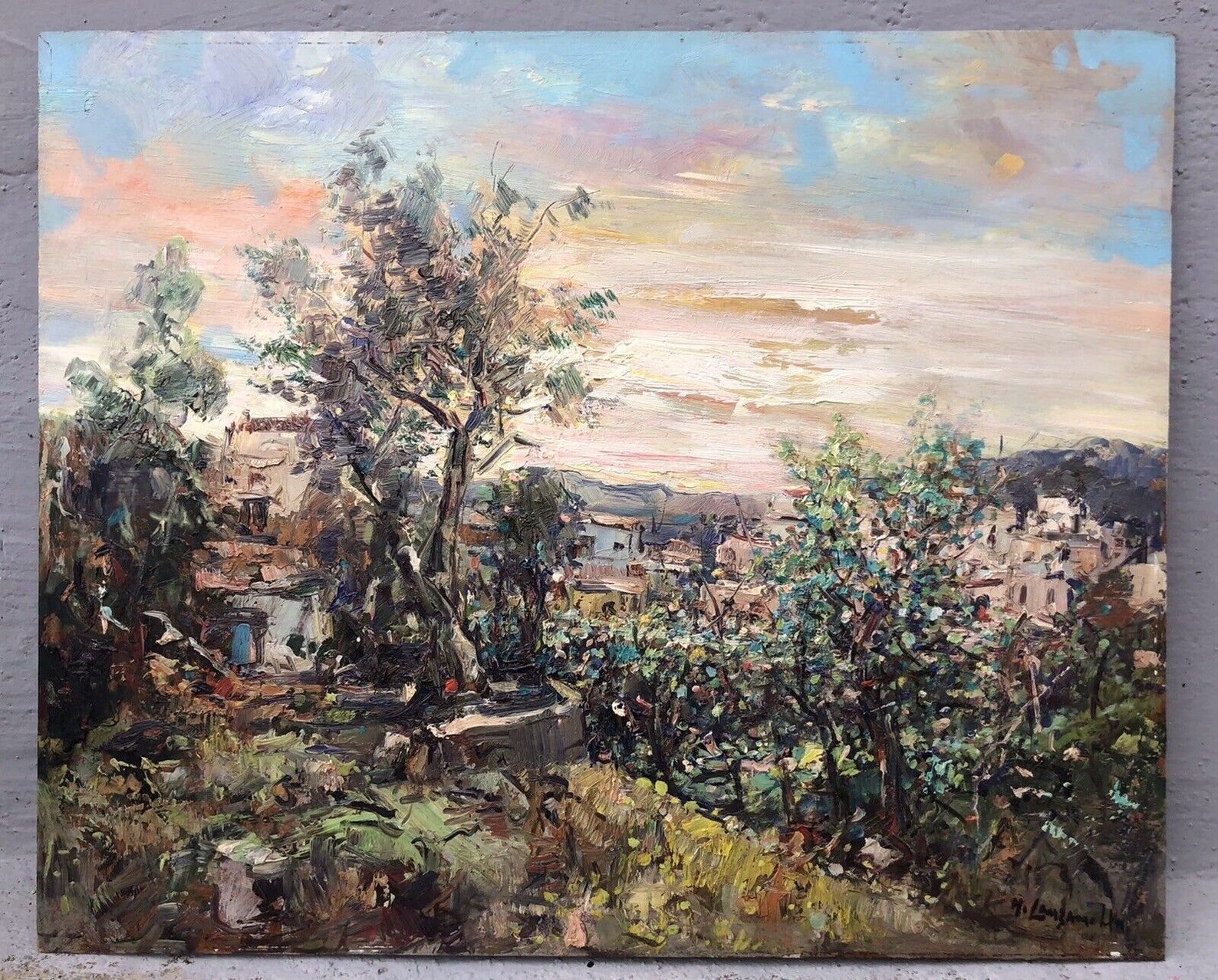 Landscape Countryside Village Painting Oil Painting on Canvas Panel ...