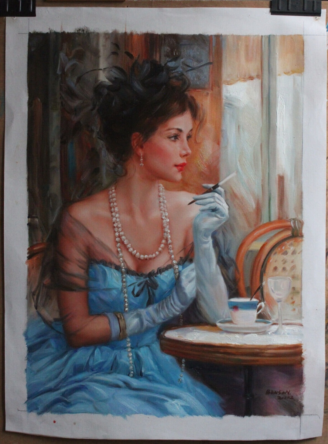 Modern Art Beauty Girl Portrait Reproduction Painting Oil on Painted ...