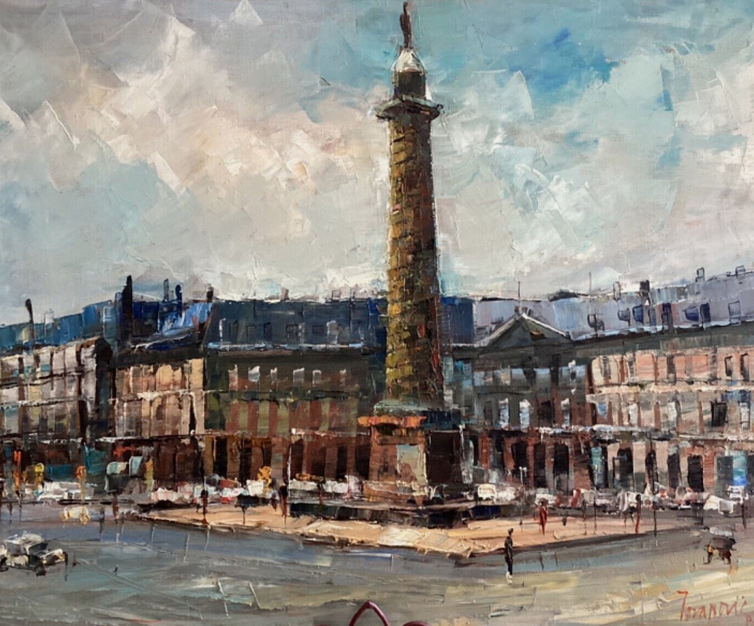 Petar Jovanovic Place Vendome Paris Original Oil on Canvas Painting ...