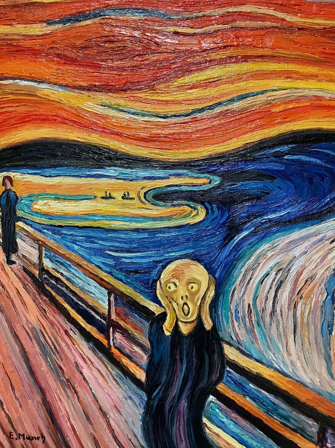 Le cri d'apres Munch tableau peinture huile sur toile signée - Etsy France
