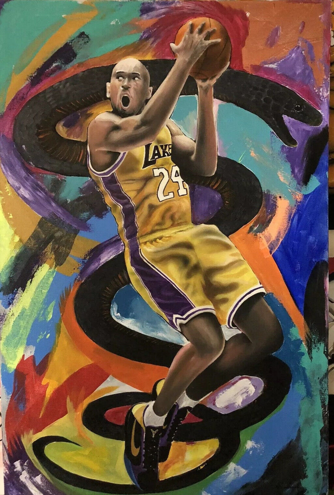 Kobe Bryant Abstract 24x36 Oil Painting - Etsy