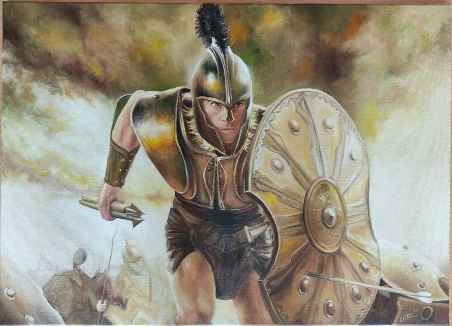 Portrait Man Achilles De Troie Painting on Canvas / Achille De - Etsy UK