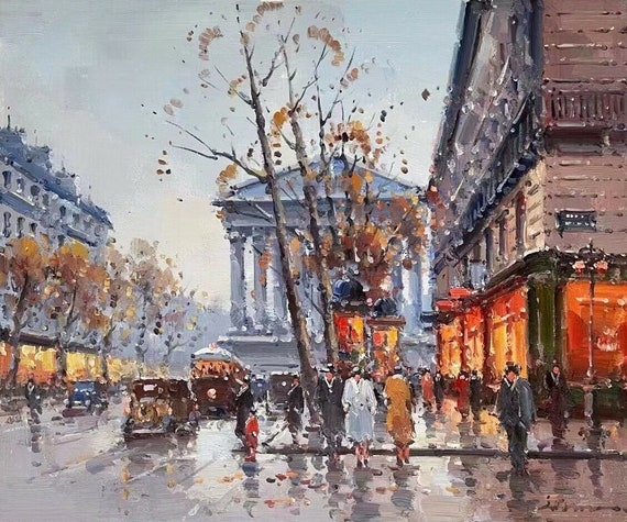 best-selling paysage urbain scene de rue Paris sur toile / paris street ...