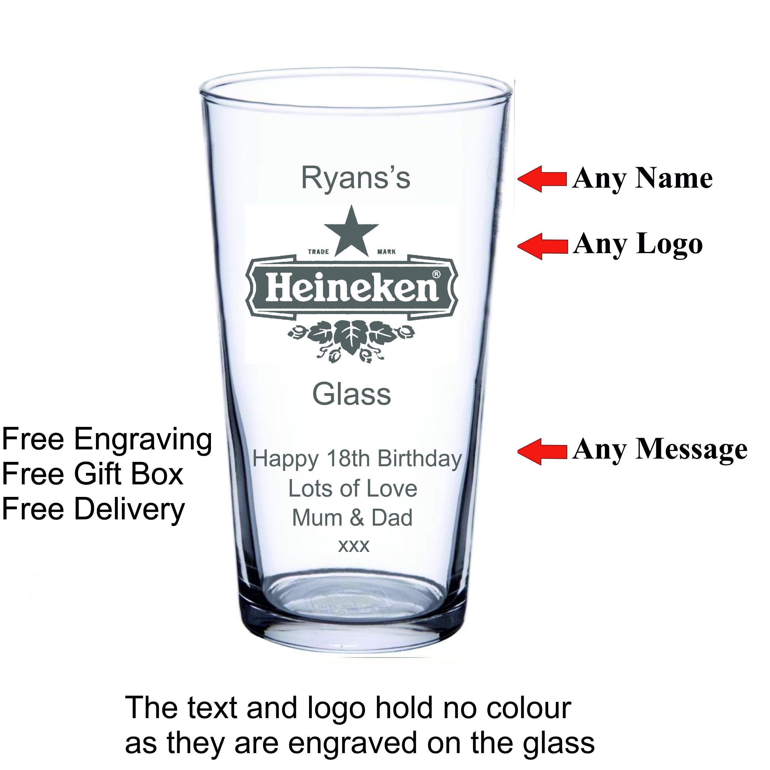 Personalised 20oz Pint Glass Fosters Birthday/christmas Gift - Etsy