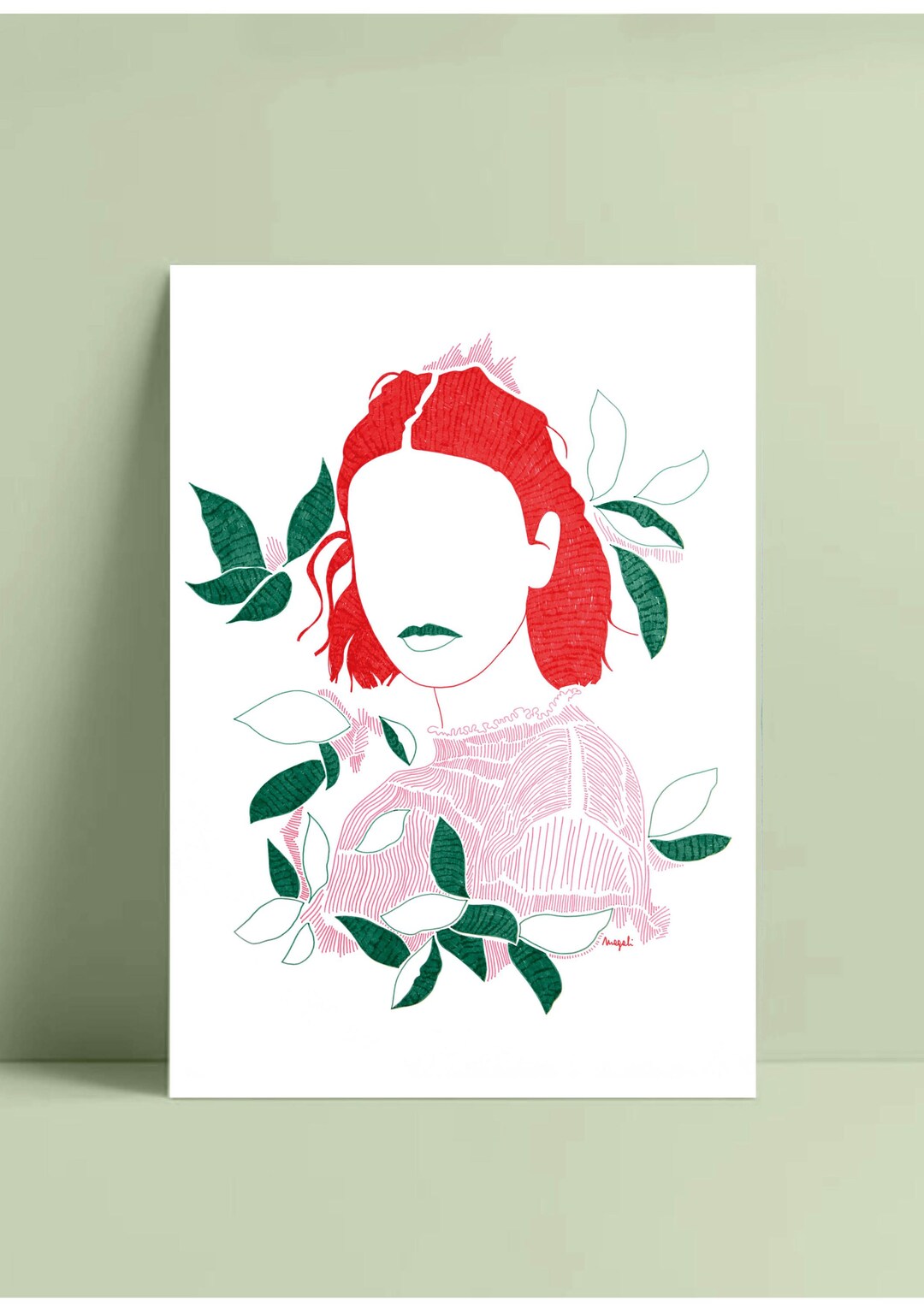 Emeline Original Drawing Portrait of a Woman Large Format 42 X 60 Cm ...