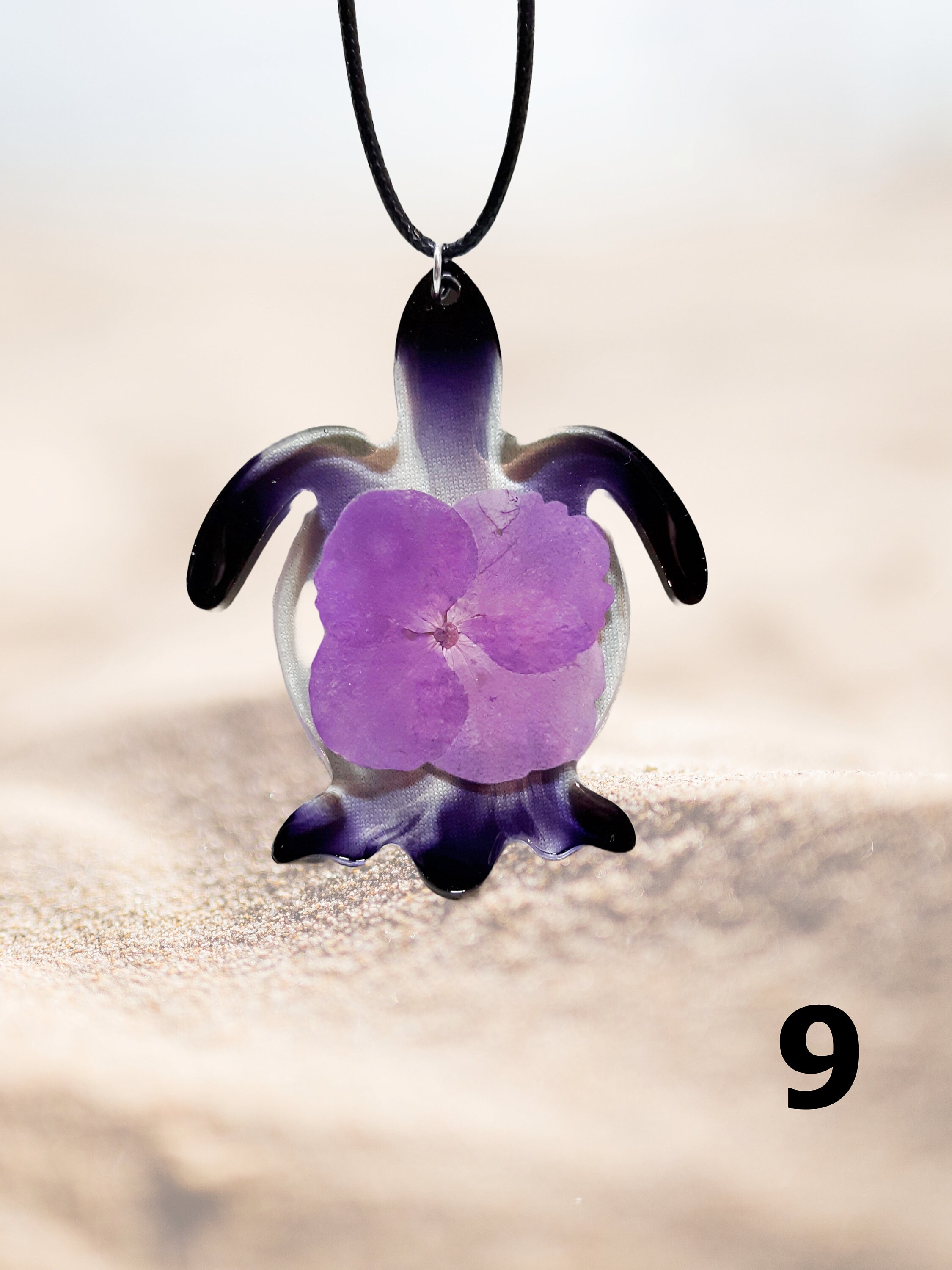 Handmade Resin Turtle Pendant Necklace: Arizona Sand & Shell Inlay - Etsy