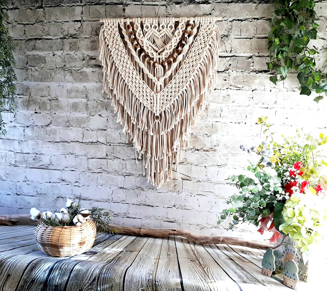 Small Macrame Wall Hanging Home Sweet Home Decor Custom | Etsy