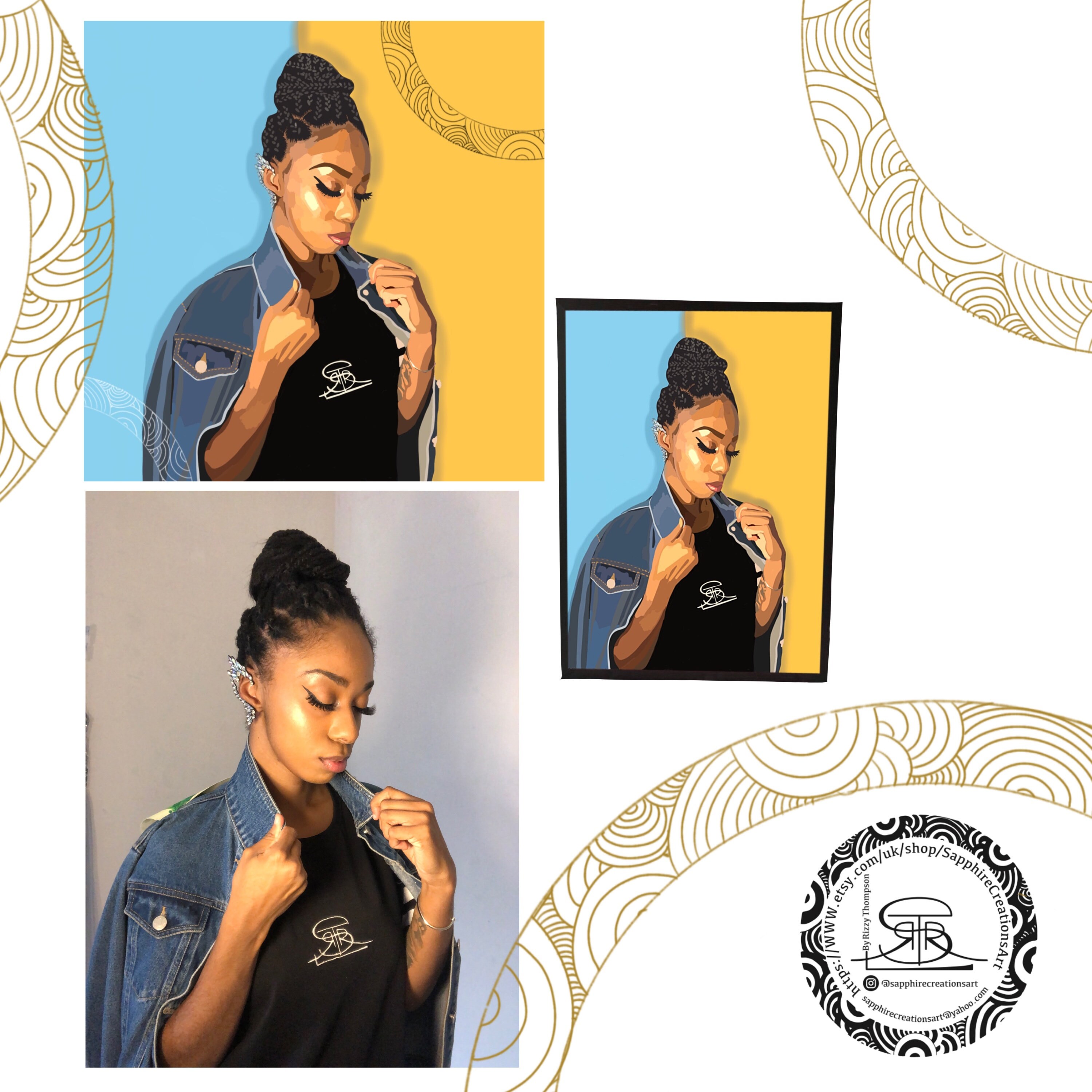 Commissioned Art, A3 ,custom Portraits, Portraits, Personalised ...