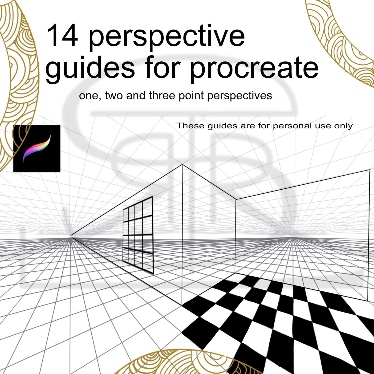 Perspective Drawing Grids, Perspective Drawing Guide Lines, Drawing ...