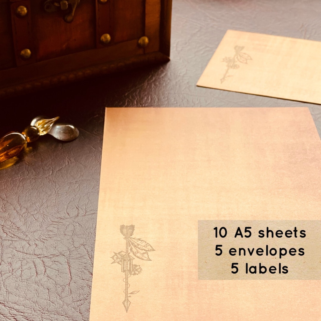 Arrow Feather Vintage Letter Writing Set Perfect Gift A5 Paper Matching ...