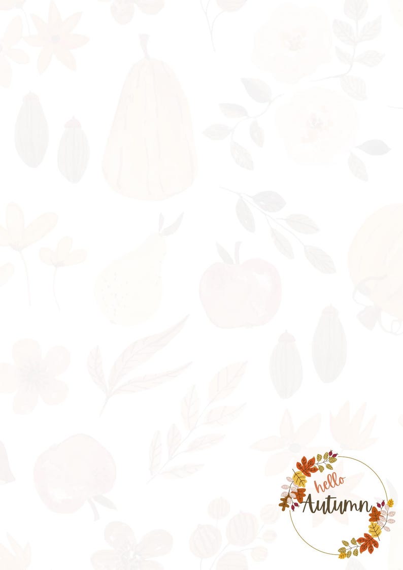 Printable Writing Paper PRINTABLE Stationery Autumn Letter Writing Set ...