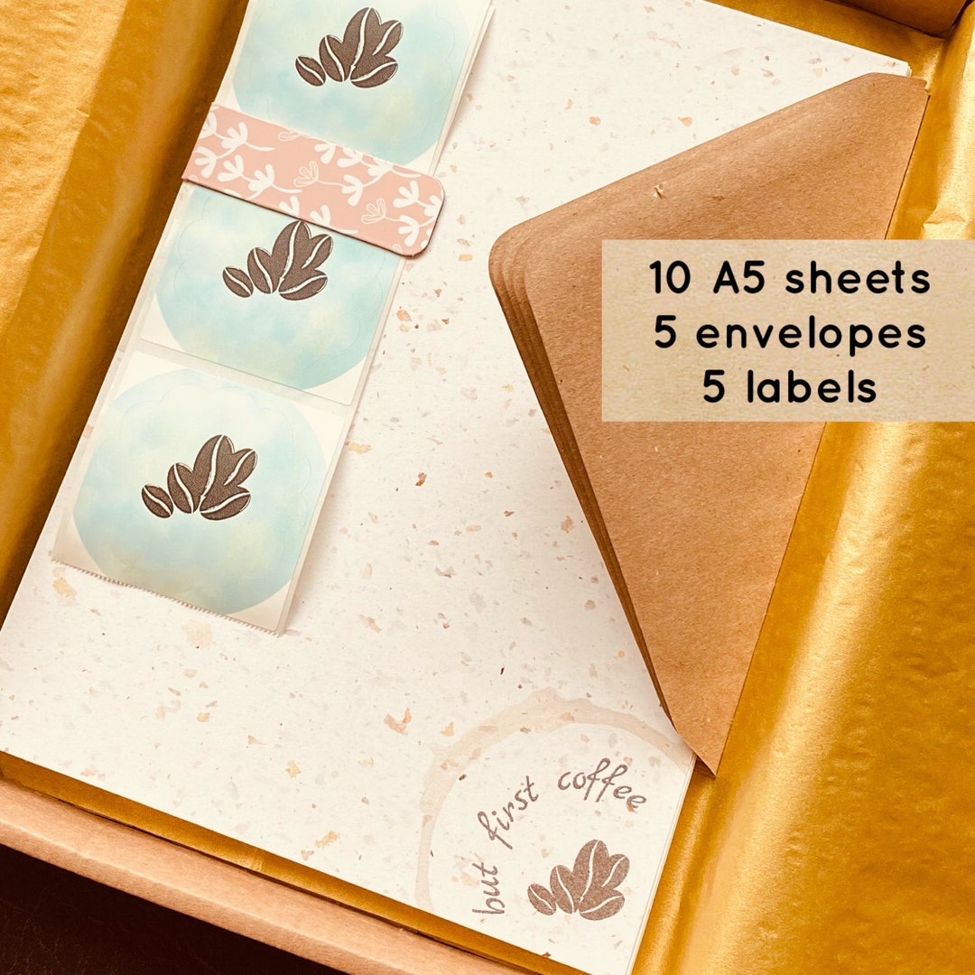 Coffee Lover Letter Writing Set: Upcycled Coffee Extract Paper - Etsy