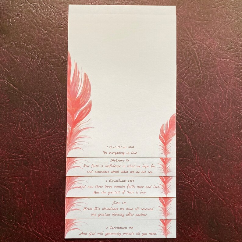 Bible Verses Letter Writing Set Pink Feathers Perfect Gift A5 Paper ...