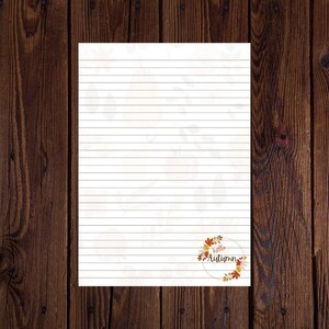 Printable Writing Paper PRINTABLE Stationery Autumn Letter Writing Set ...