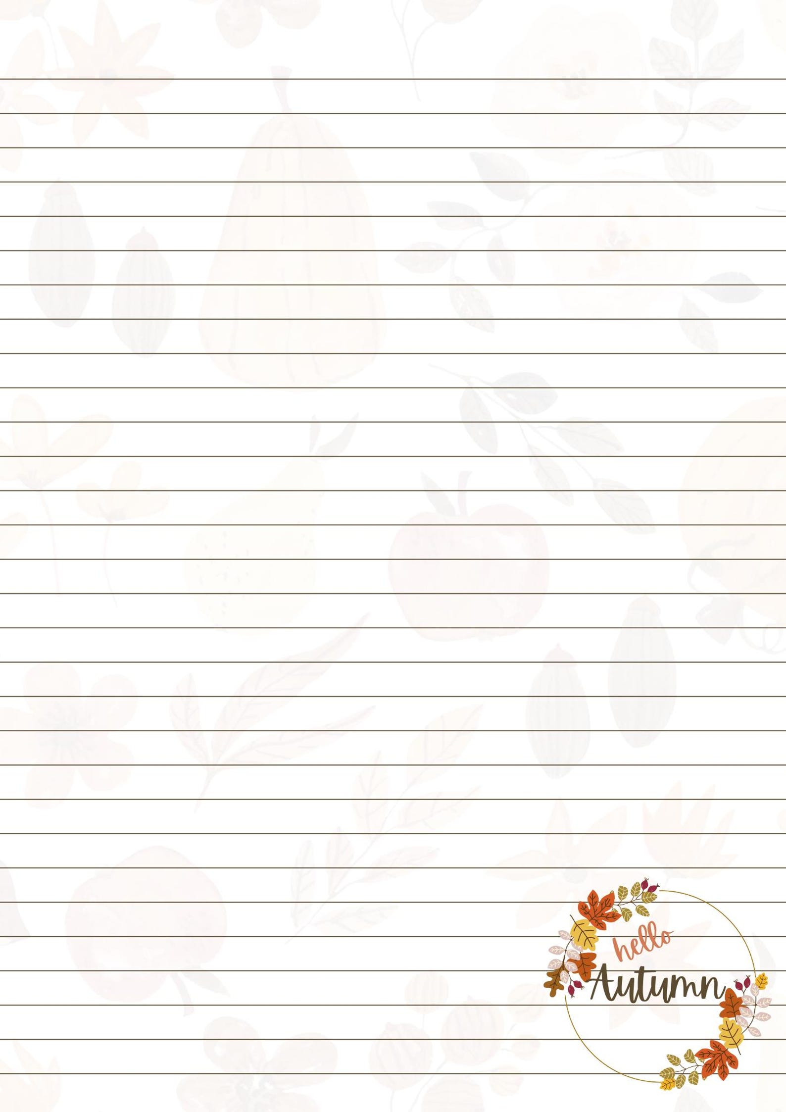 Printable Writing Paper PRINTABLE Stationery Autumn Letter Writing Set ...
