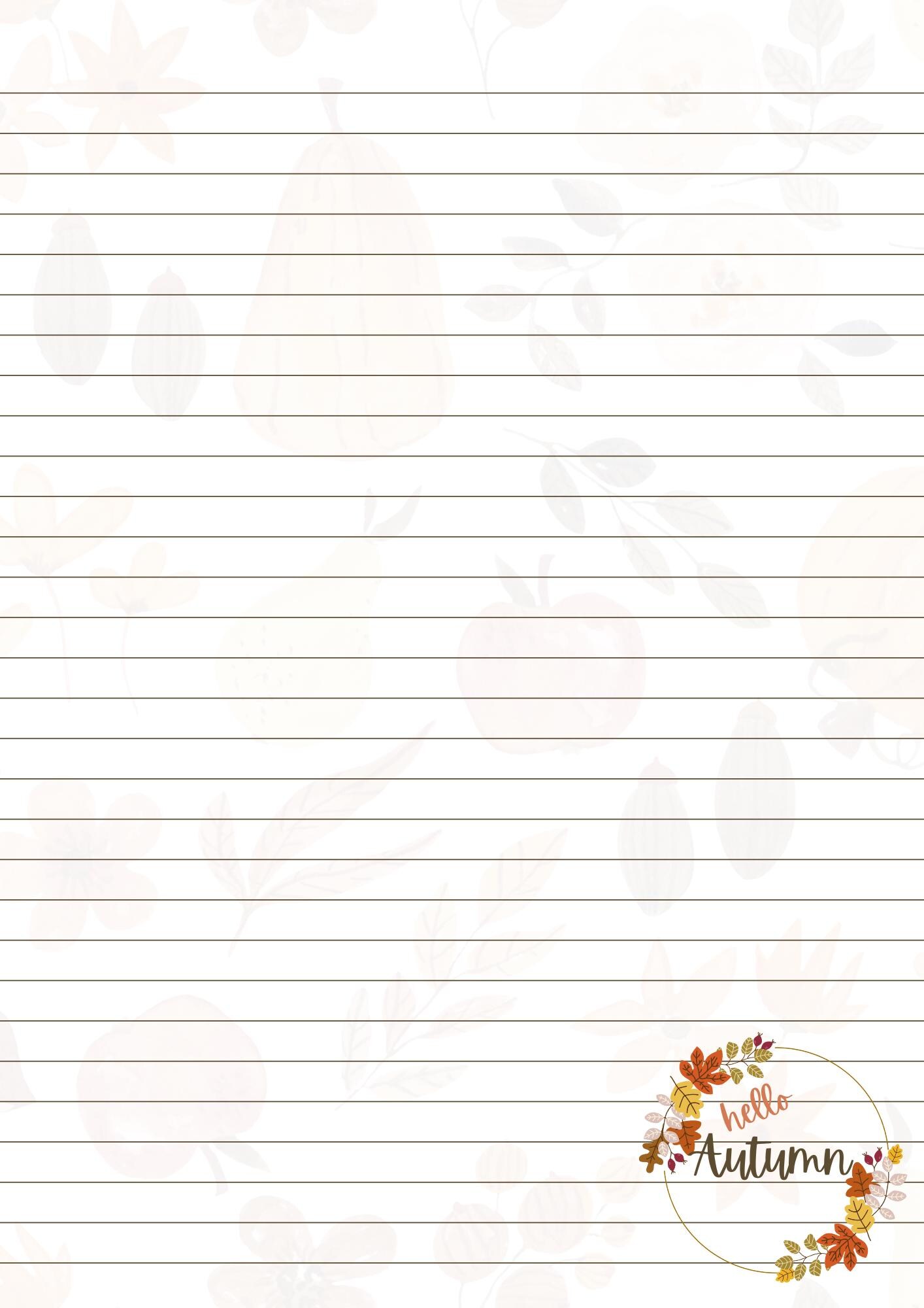 Printable Writing Paper PRINTABLE Stationery Autumn Letter Writing Set ...